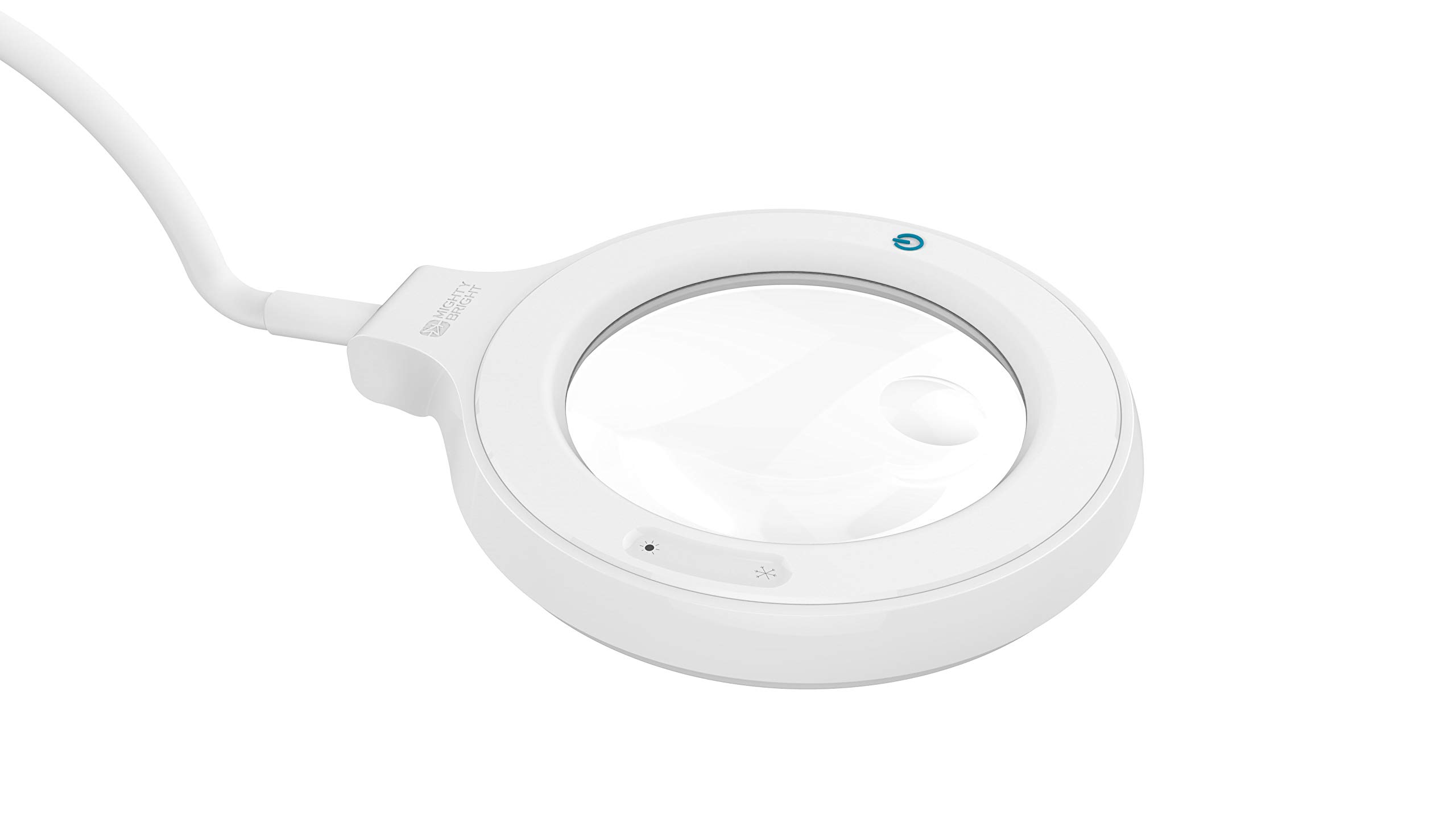 Mighty Bright The Original Rechargeable LED Floor Light and Magnifier Lamp, 59 Color-Adjustable LEDs, Warm Eye-Care Light to Bright-White Light, 5” 2X Magnifier, 5X Bifocal, Extra Bright and Dimmable