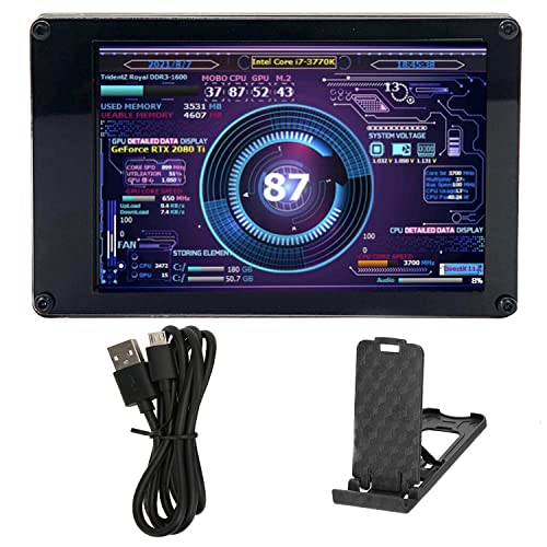 Tance AIDA64 Chassis Display 3.5-Inch IPS LCD Screen USB Computer Secondary Screen with Aluminum Case for