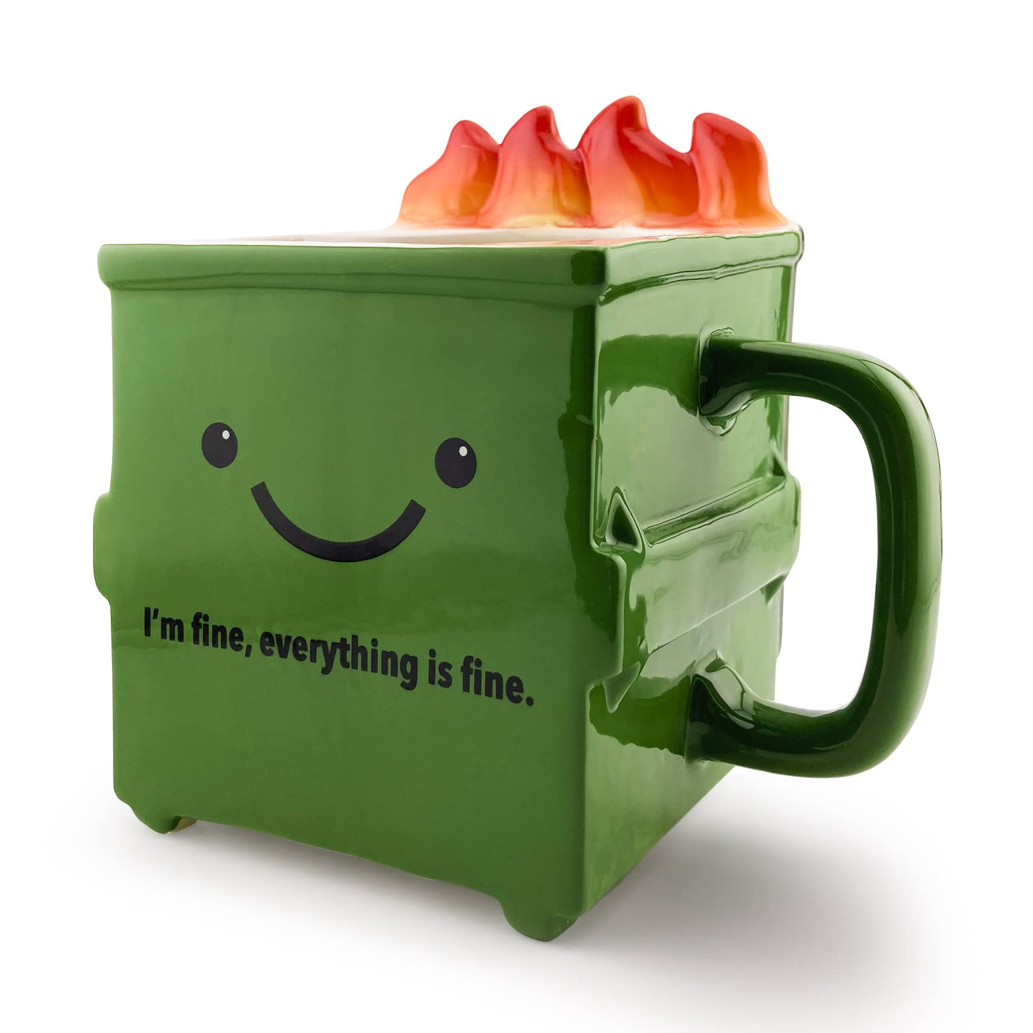 Kwirkworks Mug Dumpster Fire Ceramic Novelty - 20oz Capacity, Fun Gift for Coffee and Tea Lovers Eye-Catching Design, Premium Quality Construction, Ideal Home Office Use (MGDUMP)