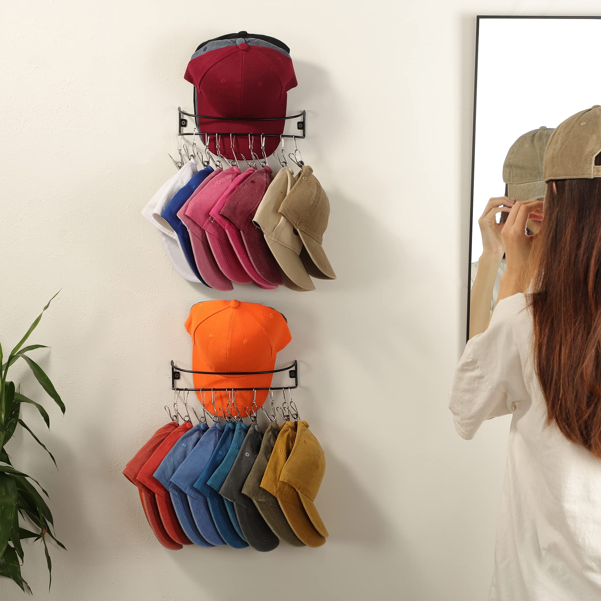 Taozun Hand Towel Holder + Hat Racks for Baseball Caps