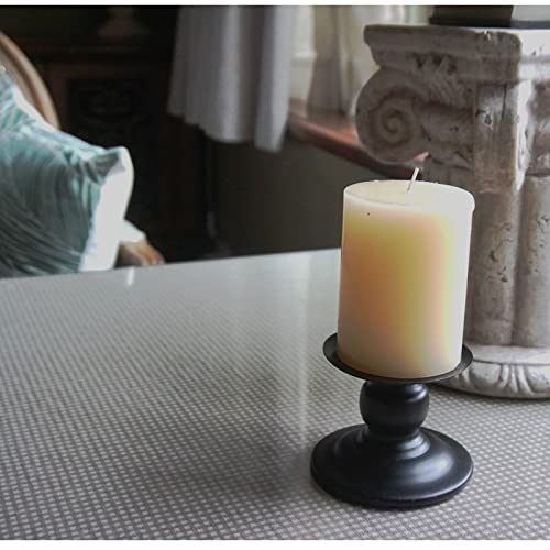 Young&L 2 Pcs Matte Black Candle Holders,Metal Decorative Candle Holders Ideal for Pillar Candles,Bedroom Living Room Fireplace,Wedding Decor, Home Decor Gifts Retro Candleholder