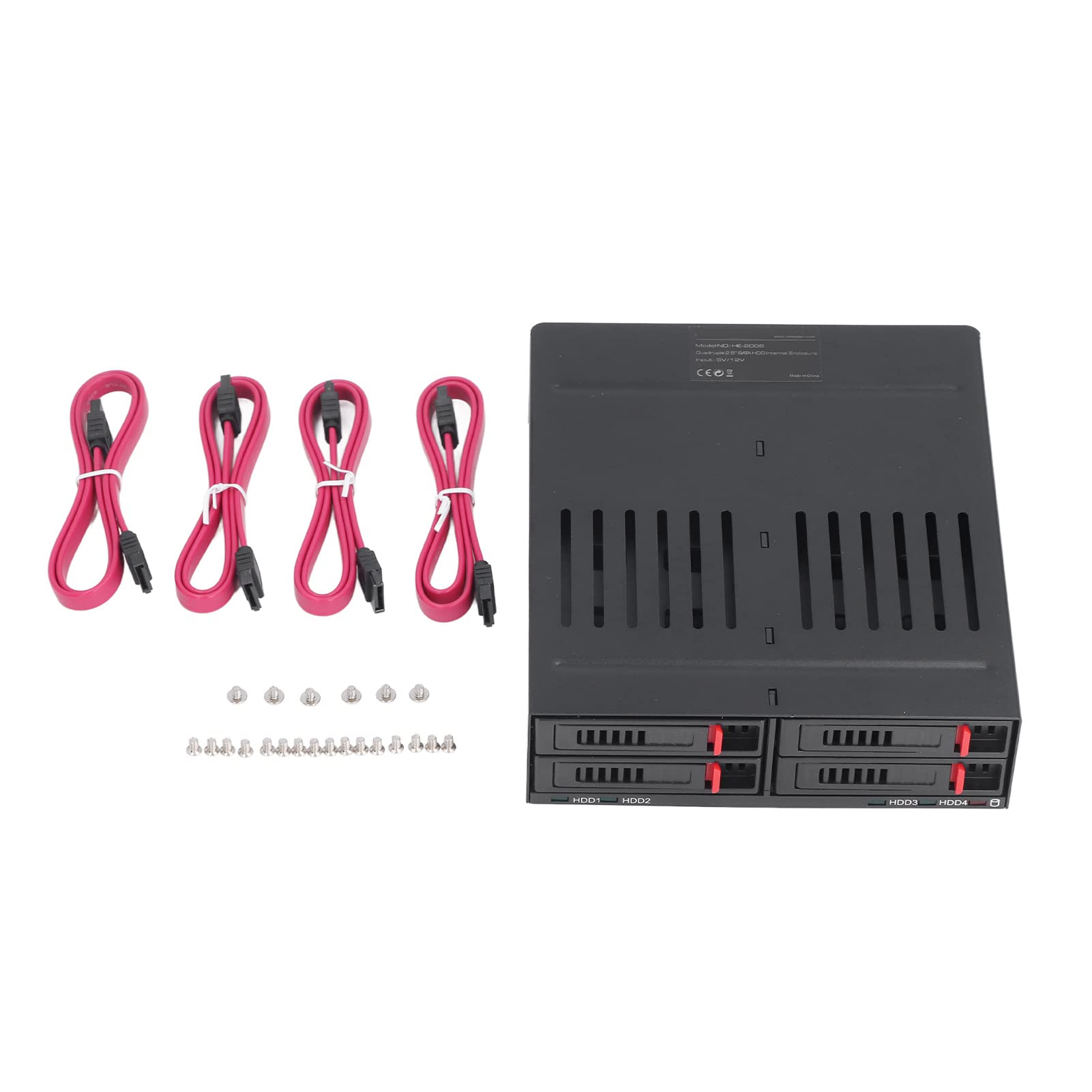 Tangxi 4 Bay HDD Cage 2.5in SATA Ⅰ, SATA Ⅱ, SATA Ⅲ, HDD,Hard Disk, SSD, 5.25in Drive Tray, Computer PC Case Internal 4 Bay 9.5mm 12.5mm Thick Bottom Hard Drives SSDs 6Gbps for Wins