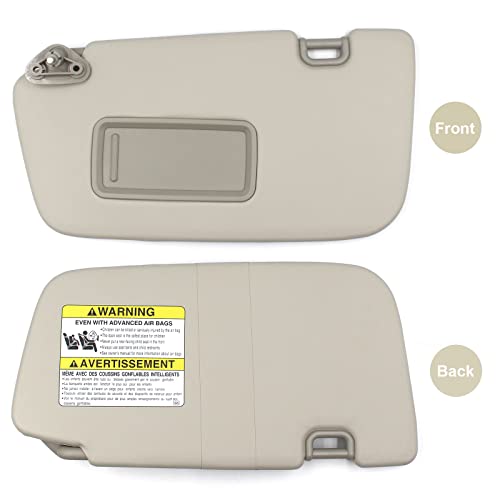 Nakuuly Left Driver Side Sun Visor Gray Compatible with Subaru Impreza WRX STI 2008 2009 2010 2011 2012 2013 2014 Replaces # 92011FG032ME