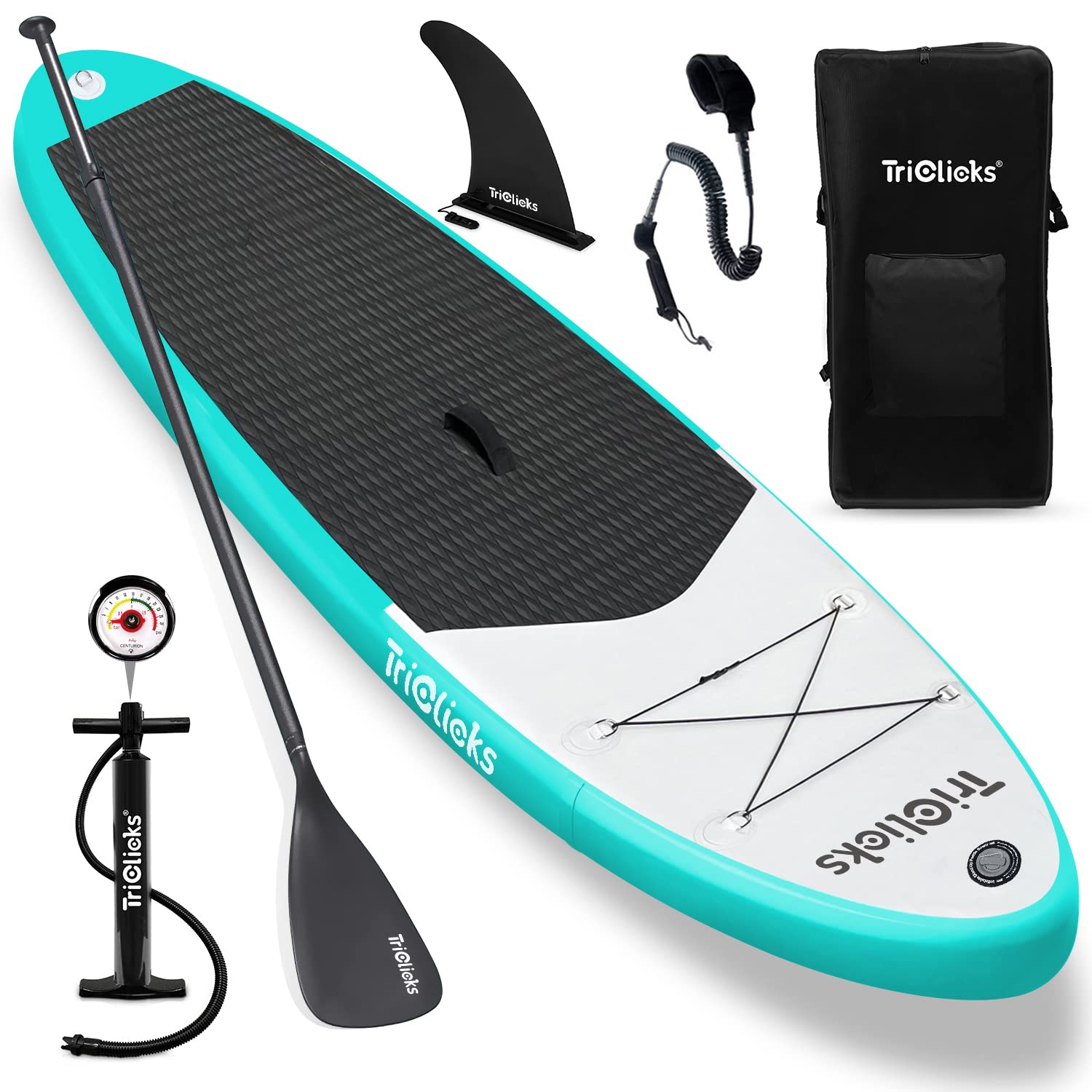 Inflatable Stand Up Paddle Board (6" Thick) with Premium SUP Accessories & Backpack | SUP for Paddling, Surf Control, Non-Slip Deck | Youth & Adult Standing Boat