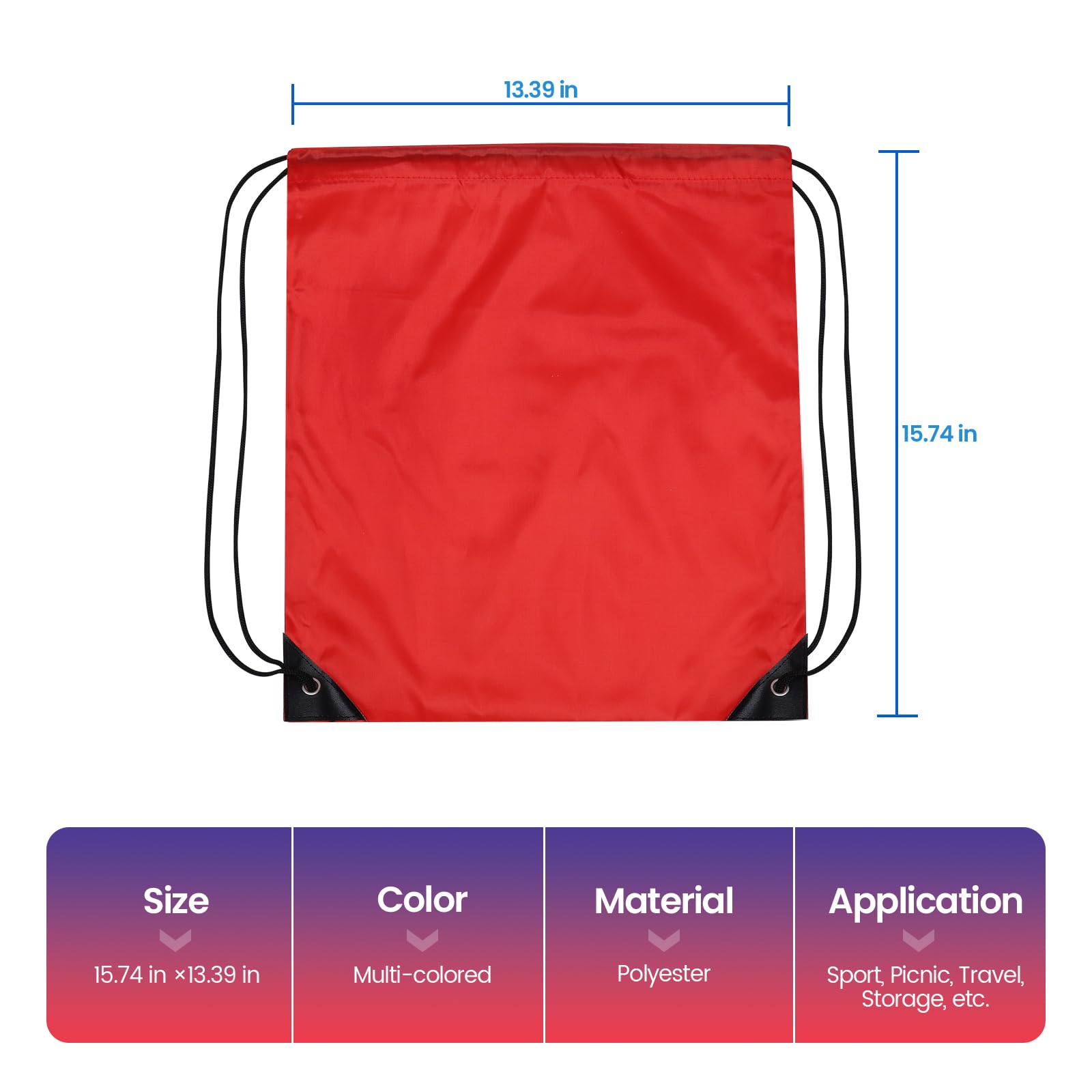 HYTHOZO 55pcs Drawstring Bags,Drawstring Backpacks Bulk Bag,Sport Gym Cinch Bag, Draw String Bag Includes Red,Black,White,Purple,Navy Blue Color
