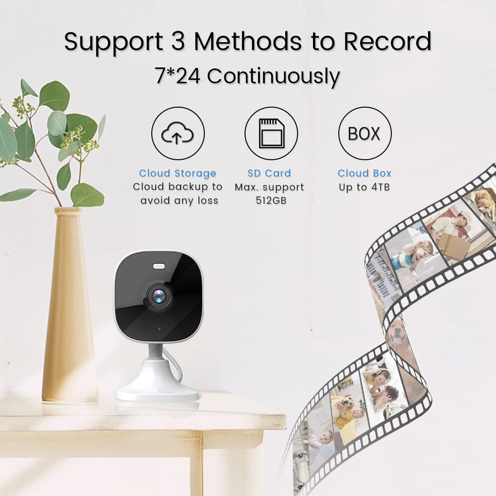 Smart Security Camera for Baby Monitor, 1080p HD Indoor Camera for Home Security with Night Vision, Wireless WiFi Camera for Baby/Elder/Pet, Two-Way Audio, Motion Detection, Cloud & SD Card Storage