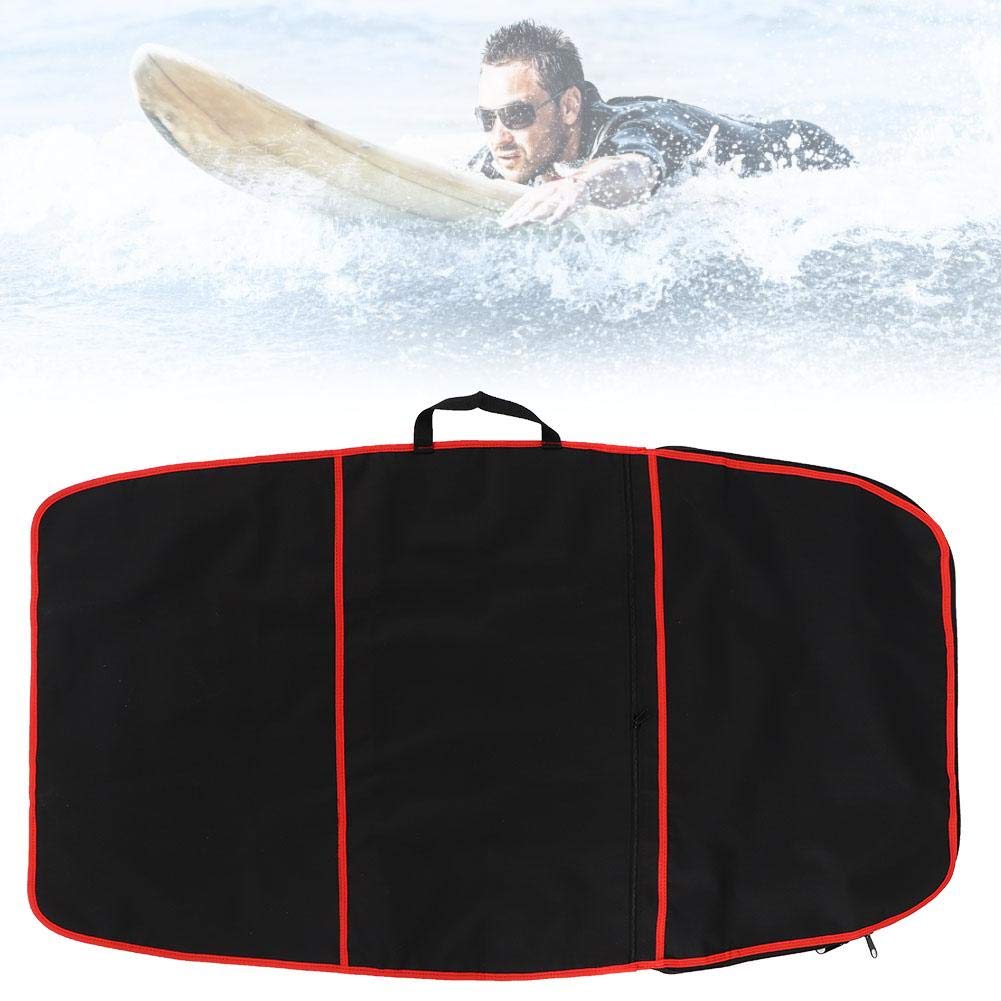 Jadeshay Surfboard Bag, 48x28 Inch Durable Polyester Bodyboard Carry Bag with Side Handle, Double Zipper & External Pocket, Suitable for Surfboard, Boogie Board, Red Stripe