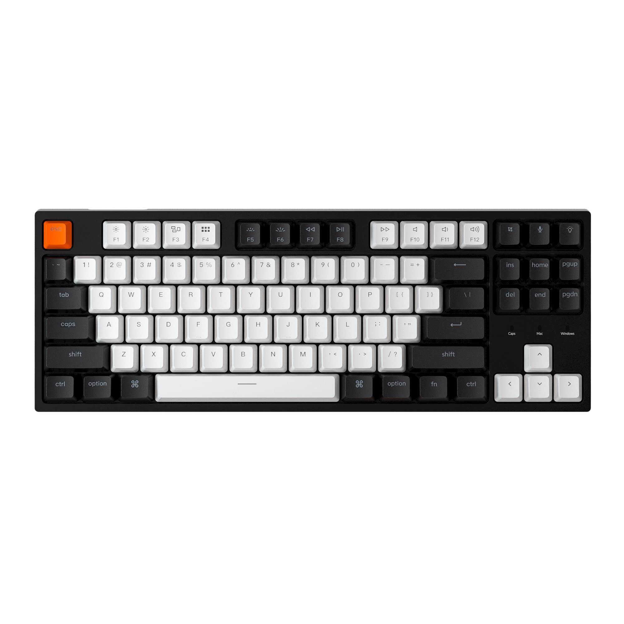 Keychron C1 Hot-swappable Wired Mechanical Computer Keyboard with Gateron G Pro Brown Switch/Double-Shot ABS Keycaps/White Backlight/USB Type-C Cable, Tenkeyless 87 Keys for Mac Windows PC