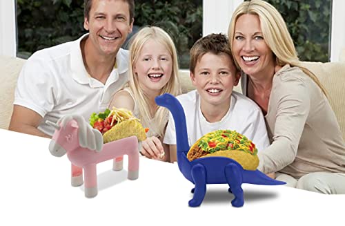 Unicorn Taco Holder Bundle with Blue Dinosaur Taco Holder for Kids