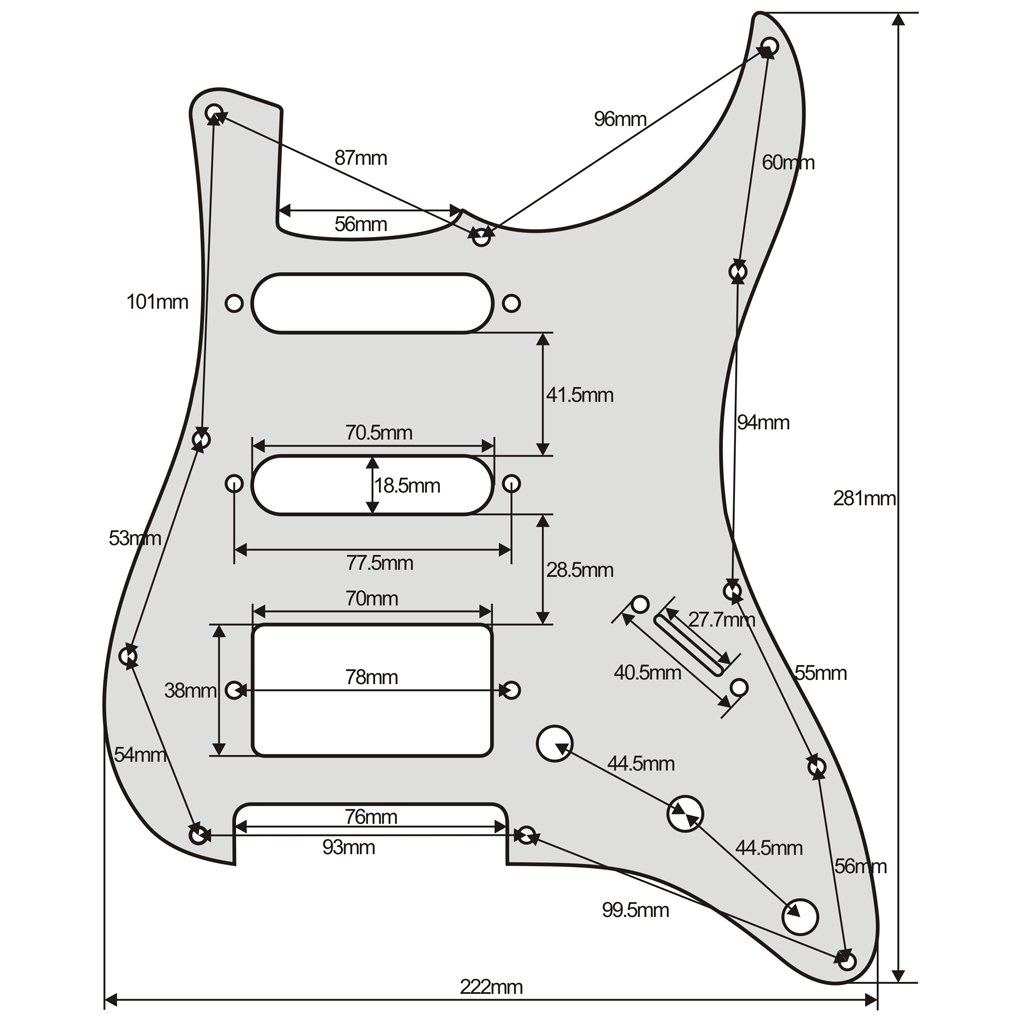 IKN 4Ply White Pearl Strat Guitar HSS Pickguard Tremolo Cavity Cover Fit Fender Standard Stratocaster Style Guitar Part