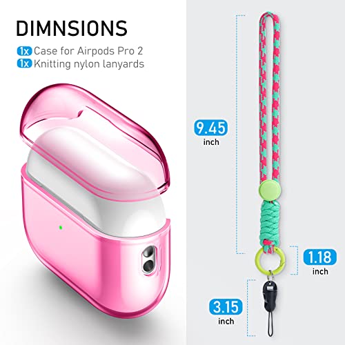 Valkit Compatible Airpods Pro 2nd Generation Case Clear, Soft TPU AirPods Pro 2 Case Transparent Protective Shockproof with Lanyard for Women Men iPods Pro 2 Case for Airpods Pro 2 Charging Case