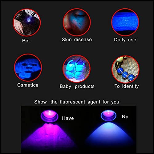 LELUOHQ 2 Pack UV Penlight Flashlight with Clip,Mini LED Handheld Tactical Pocket Torch with High Lumens,Blacklight Detector for Money Detector,Pet Urine,Pet Stains and Bed Bug