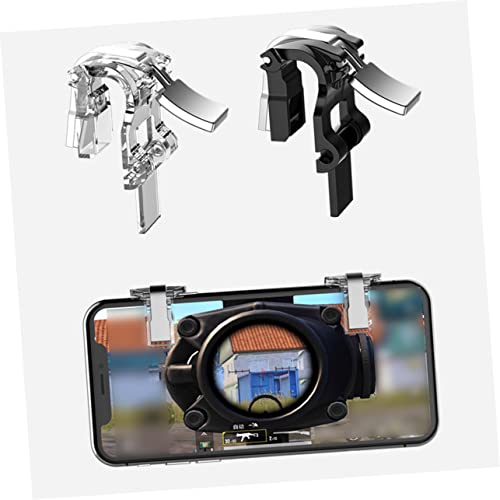ULDIGI Black Buttons 1 Pair Artifact Fire Button S Mobile Conter for Phone Shooting Tool Chicken- Assist Eat Games Chicken Eating Metal Trigger Aim Gaming Black Game Quick Shooter Push Button