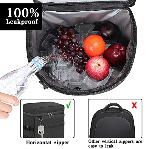 Insulated Cooler Backpack Leakproof Backpack Cooler 45 Can Large Soft Cooler Bag to Picnic Travel for Men Women (Black-grey)