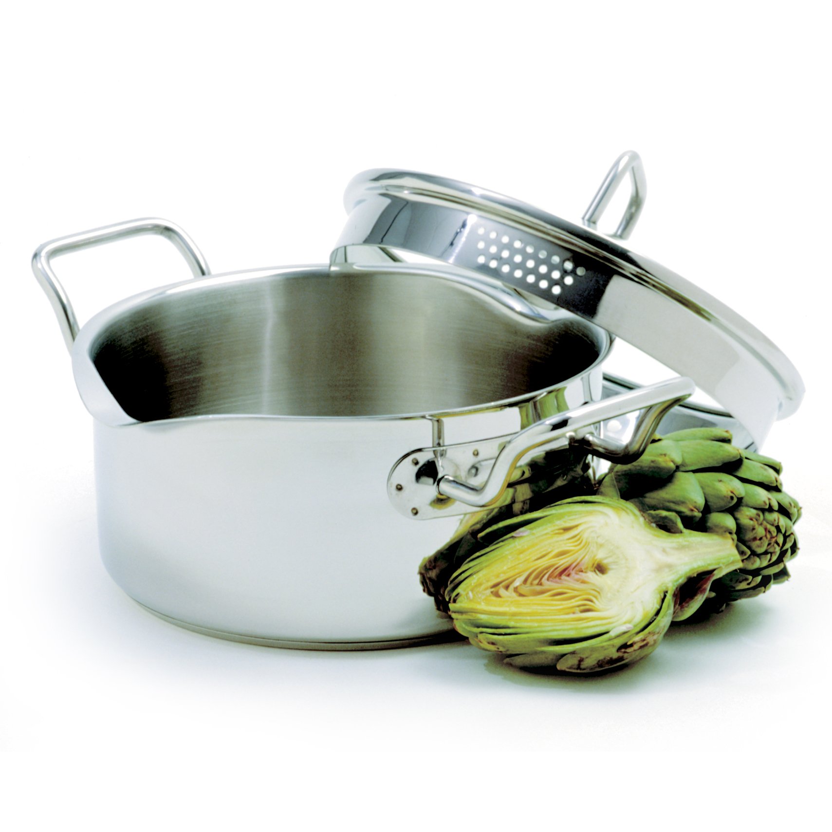 Norpro KRONA 3 Quart Vented Pot with Straining Lid, Stainless Steel