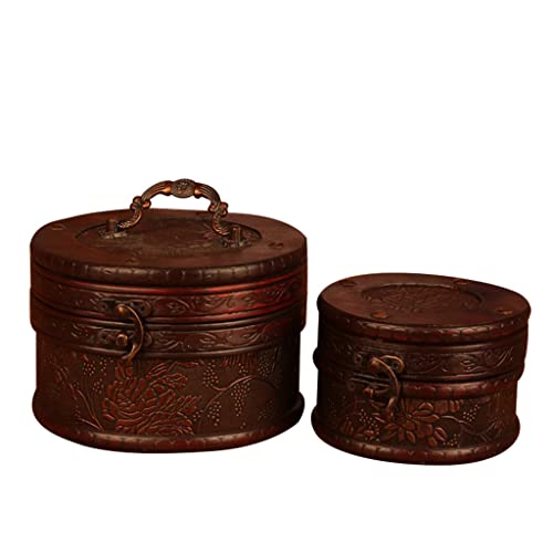 ZZYINH AN207 Classical Vintage Retro Wood Jewelry Box Antique Storage Container Box Bracelet Pearl Ring Treasure Chest Organizer Small Jewelry (Color : Black)