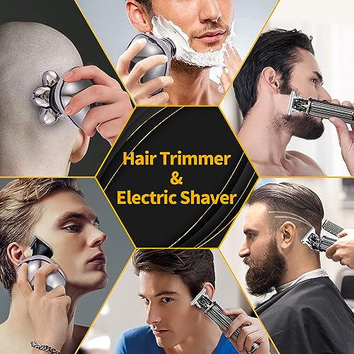 VOTMONI Head Shavers for Bald Men & Professional Barber Clippers Zero Gapped Hair Trimmer for Men, Rotary Bald Shavers Cordless Beard Trimmer Grooming Kit