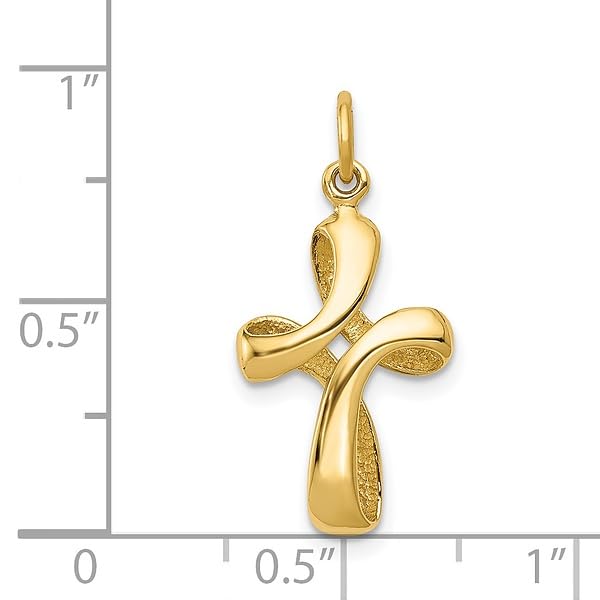 IceCarats 14K Yellow Gold Holy Cross Necklace Religious Pendant Jesus Christ Charm Only