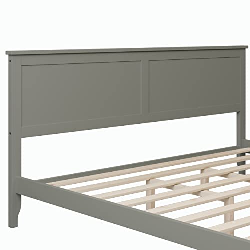 YUNLife&Home Modern King Size Platform Bed with Headboard and Footboard,Solid Wood Bed Frame with Center Support Legs for Kids Teens Adults,No Box Spring Needed