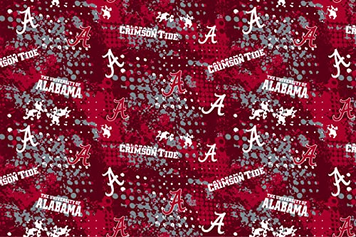 University of Alabama Cotton Fabric by Sykel-Licensed Alabama Crimson Tide Splatter Cotton Fabric