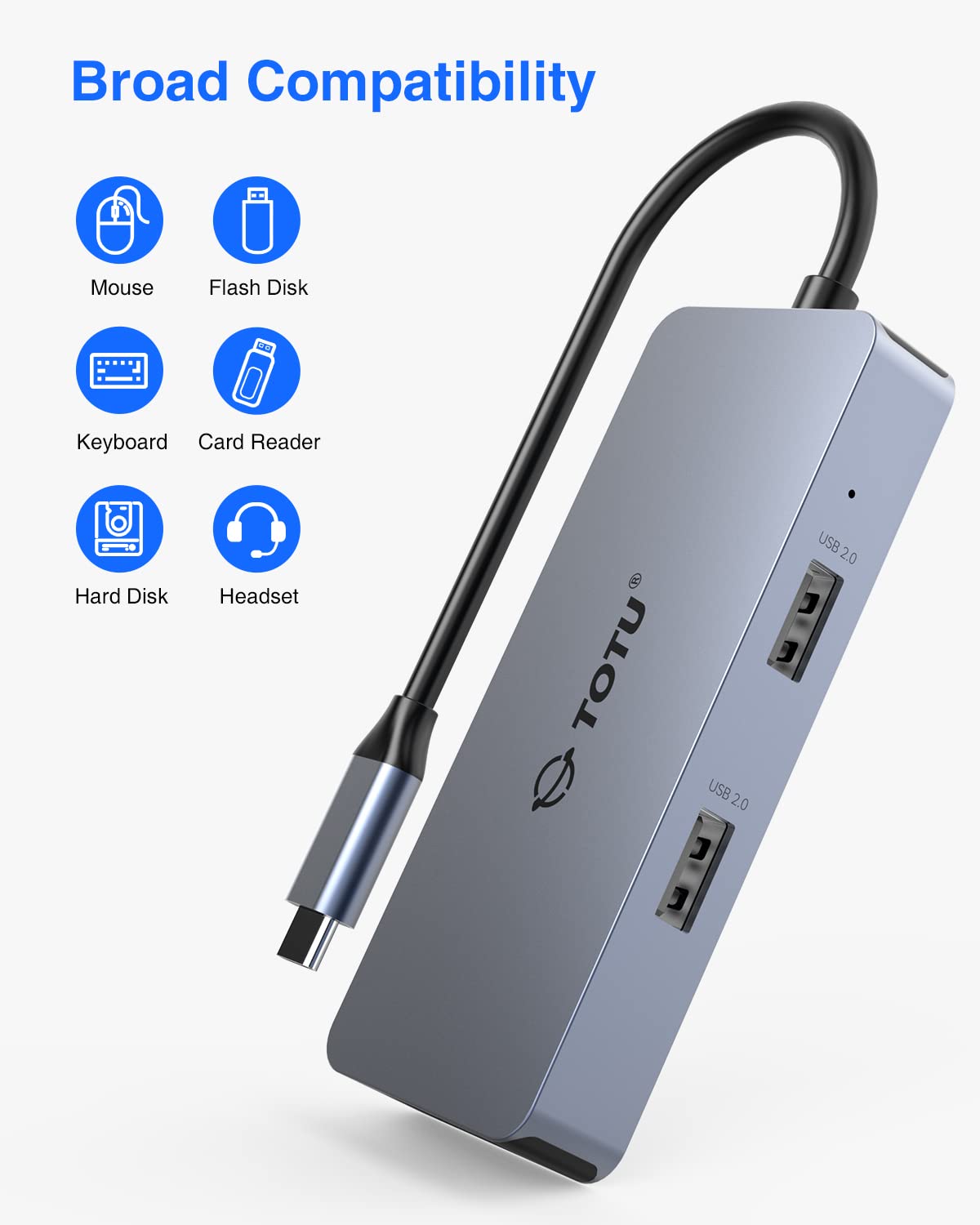 TOTU 11 in 1 USB C Hub with 4K HDMI, VGA, 1000Mbps Ethernet & 6 in 1 4K HDMI VGA USB C Hub