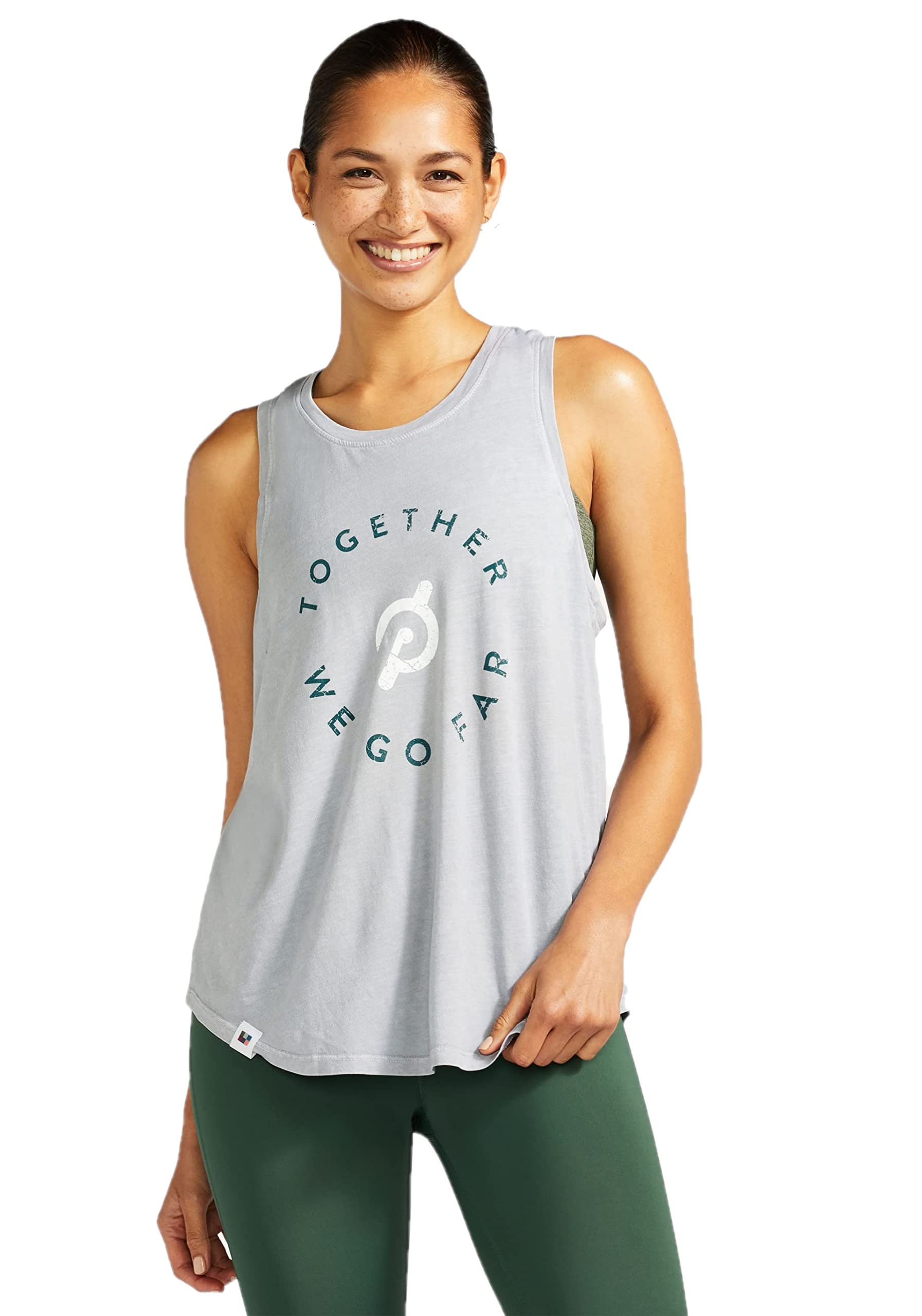 Peloton Women's Standard Flow Racer Tank, Silver, X-Large