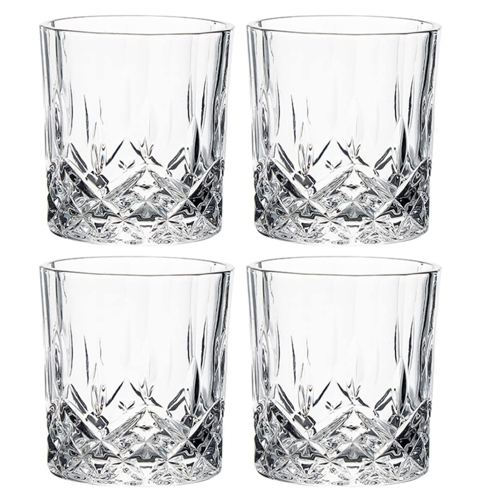 Old Fashioned Whiskey Glasses, 7 Oz Glasses for, Whiskey Glasses Set of 4 for Cocktail Bourbon Liquor ( 3.3 x 3 Inch )