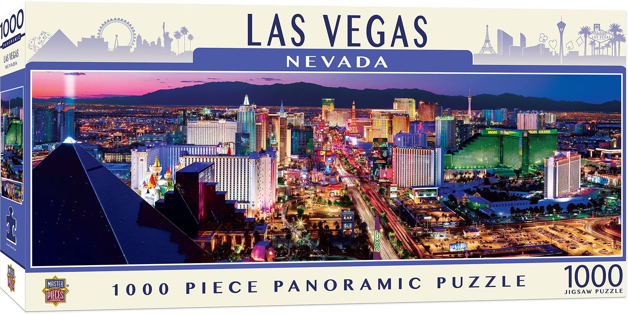 MasterPieces 1000 Piece Jigsaw Puzzle for Adults, Family, Or Youth - Las Vegas Panoramic - 13"x39"