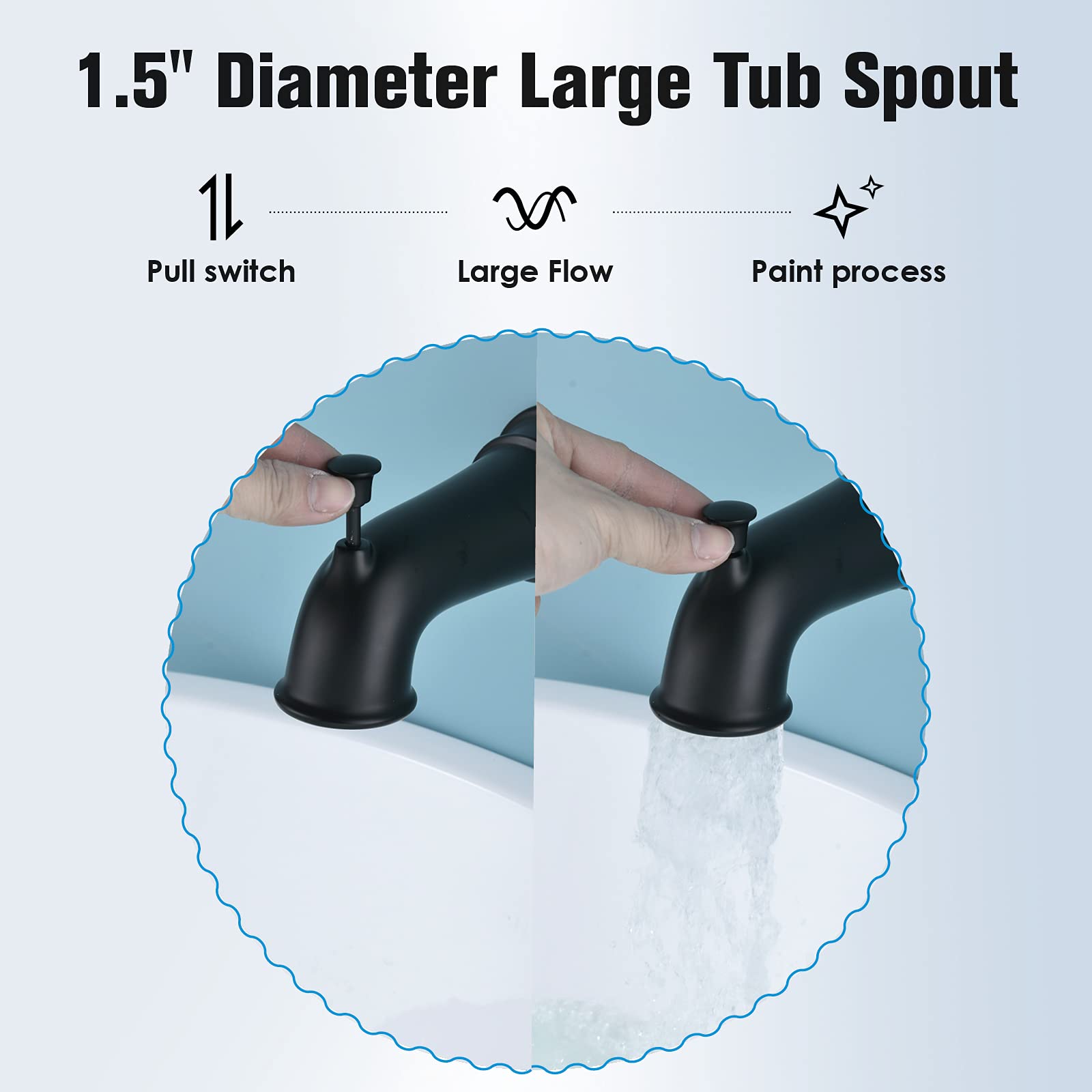 Matte Black Bathroom Shower Faucet Set Combo with Tub Spout & Valve, DAYONE Rainfall Shower System with 7-Function Spray Head High Pressure, Single Handle Bathroom Shower Trim Kit Wall Mount,DAY141MB