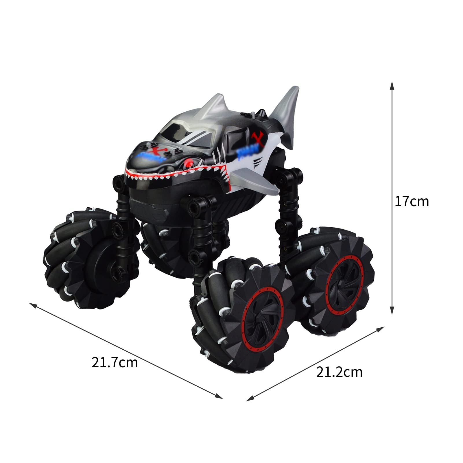 IKAYAA Remote Control Drift Stunt Car, RC Crawler Snake Monster Truck, One Key Deformation, More Ways Moving, Side Shift