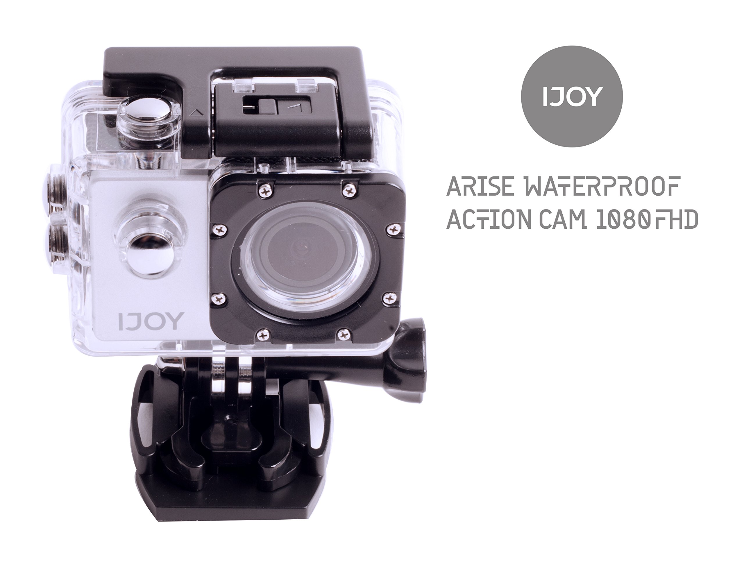 iJoy Arise 1080p Waterproof Action Cam Camera with Mounts and Accessories