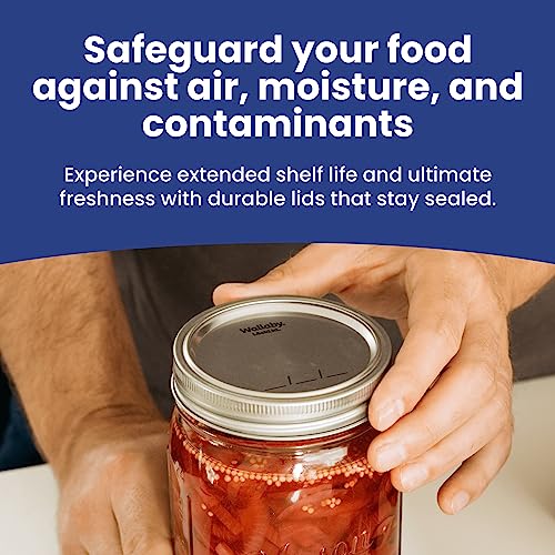 Wallaby 32oz Wide Mouth Clear Mason Jars with Lid & Seal Bands - Airtight Glass Container for Canning, Pickling, Food Storage, Candles, Home Decor, Overnight Oats, Fruit, Jam, Jelly, or DIY (2-Pack)
