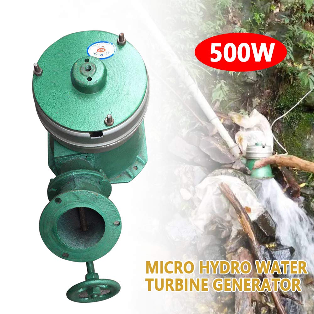 QIZHI Micro Hydro Water Turbine Generator US Plug for Household Lighting TV Electric Furnace ect US Stock(110V 500W)