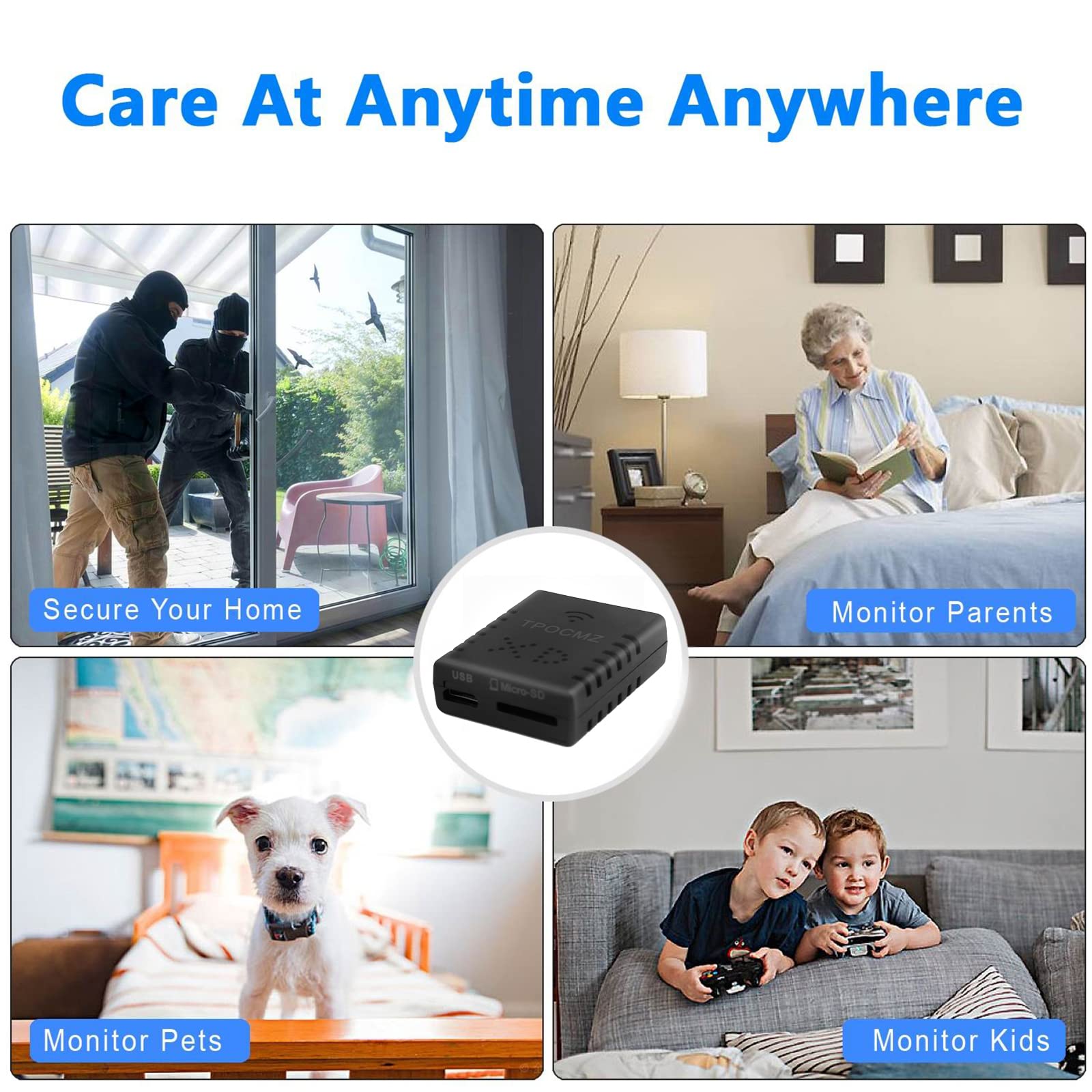 TPOCMZ Mini Spy Hidden Camera HD 1080P WiFi Security Cameras Wireless Nanny Cam with Motion Detection Night Vision Phone App for Home Office Indoor Video Surveillance