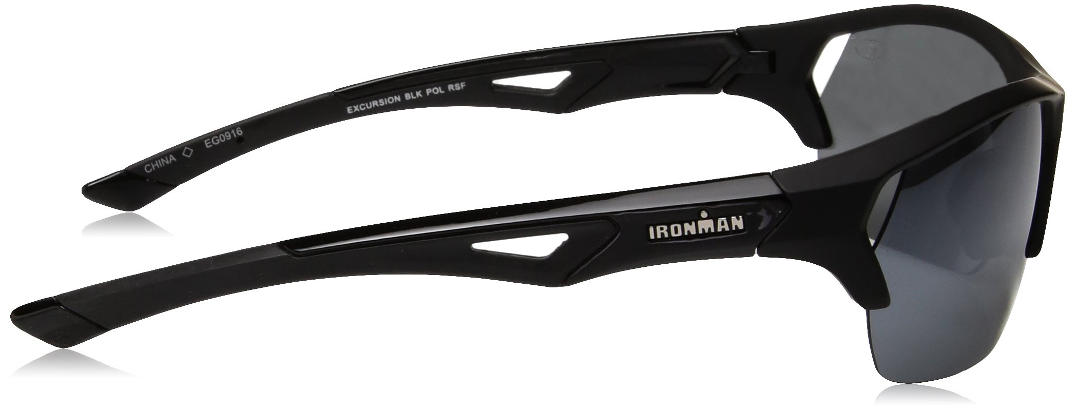 IRONMAN Men's Excursion Sunglasses Wrap, Black, 63 mm