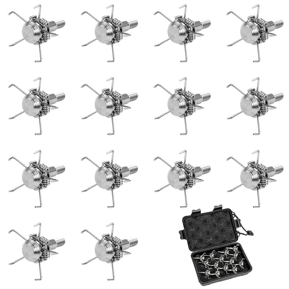 Intsun 14pcs Hunting Broadheads, Archery Judo Broadheads 100 Grain Points Tips with Storage Box, 4mm Stainless Steel Crossbow Broadheads for Crossbow Recurve Bow and Compound Bow, Silver