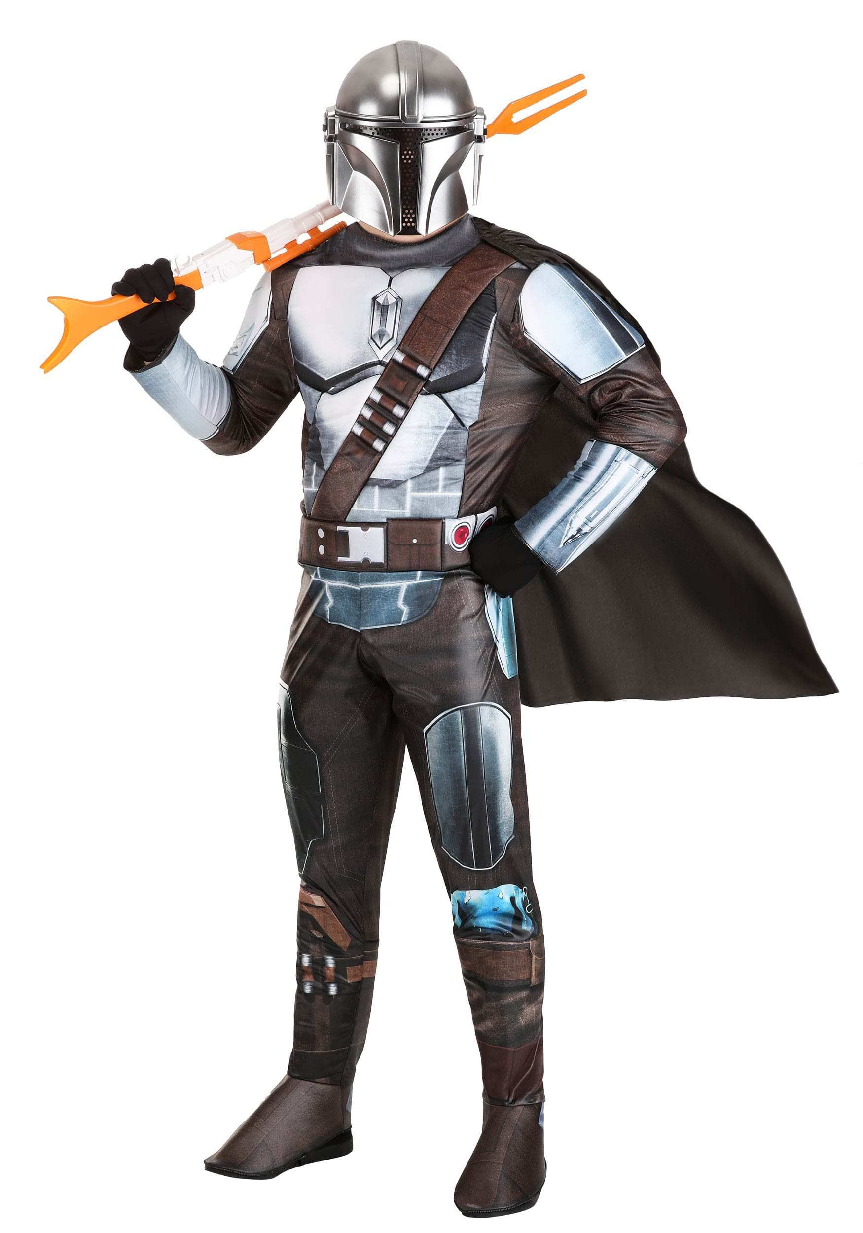 Jazwares STAR WARS Deluxe Adult Mandalorian Costume, Mens Halloween Costume - Officially Licensed 2X