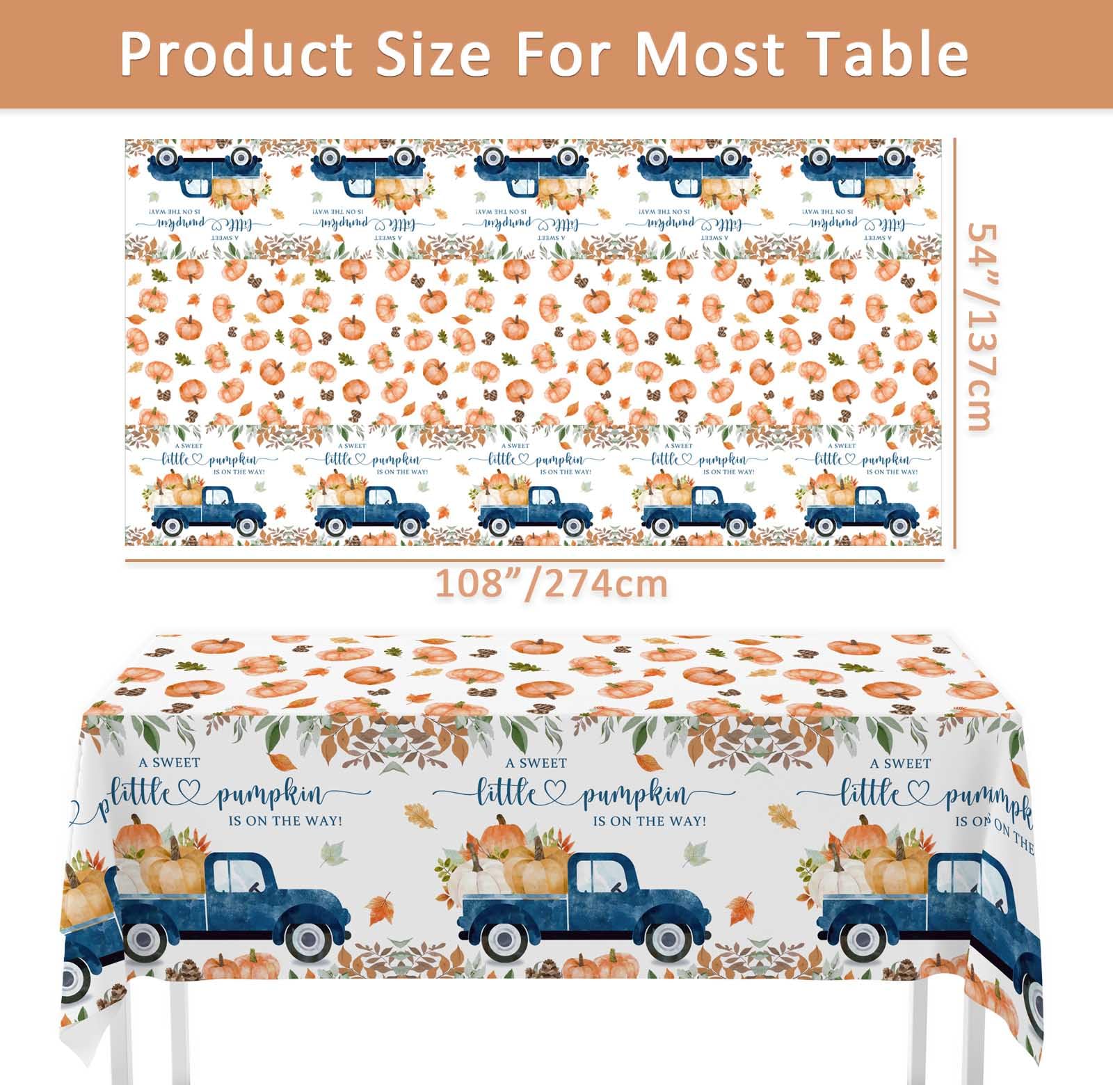 Yuzioey 177pcs Pumpkin Baby Shower Decorations, A Little Pumpkin is On The Way, Fall Pumpkin Disposable Dinnerware (Serve 25 Guests)with Paper Plates Cups Napkins, Banner Tablecloth