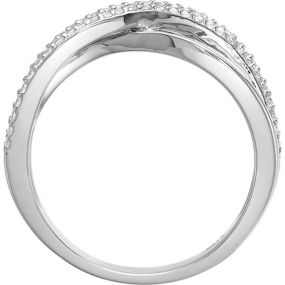 Jewels By Lux 14k White Gold .06 CTW Diamond Criss-Cross Ring Size 7