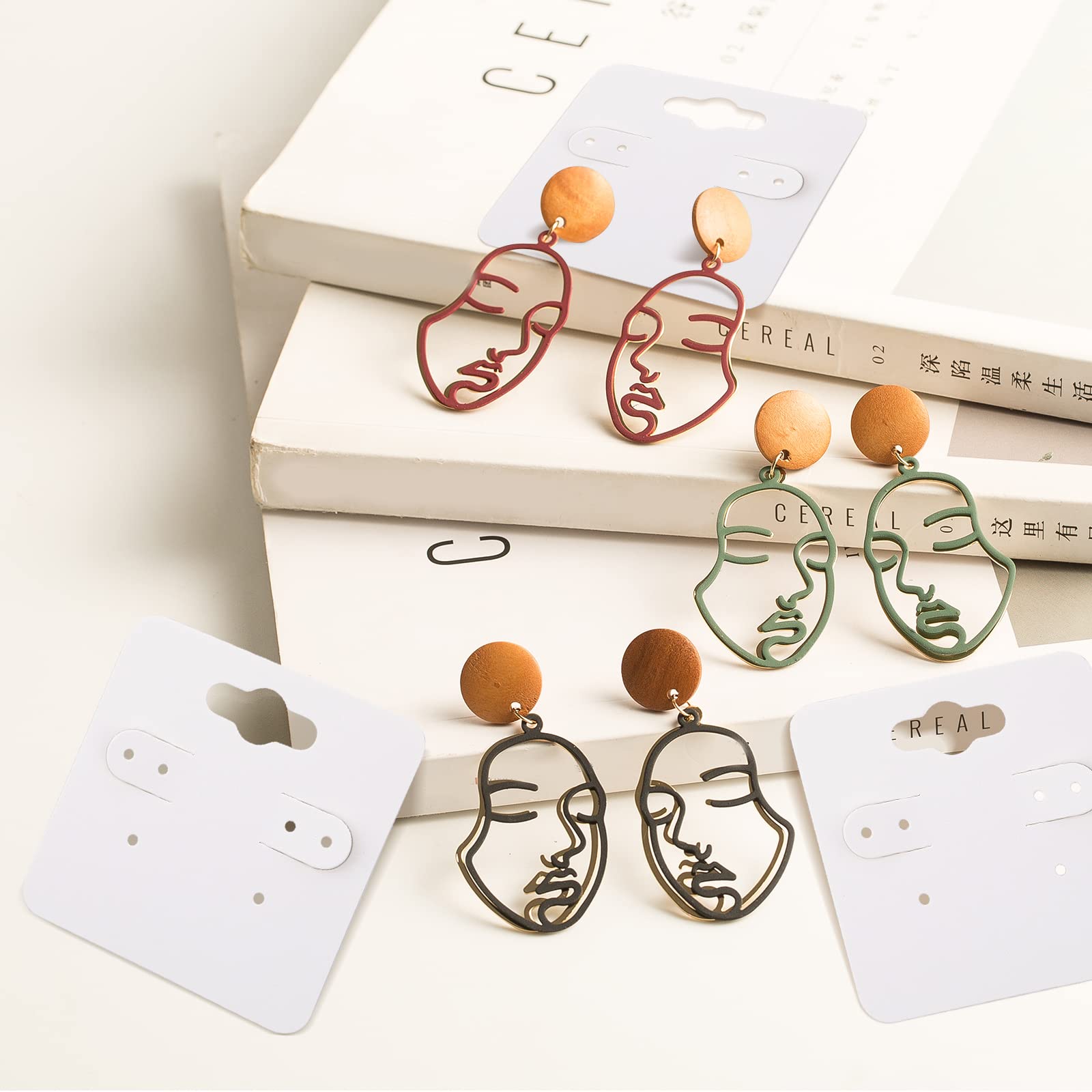 jijAcraft 100Pcs Earring Cards - 2" Kraft Earring Display Cards for Selling - Blank Paper Cards with 6 Holes for Earring Display Holder - Hanging Display Cards for Earring, Jewelry DIY Crafts(2"x 2")