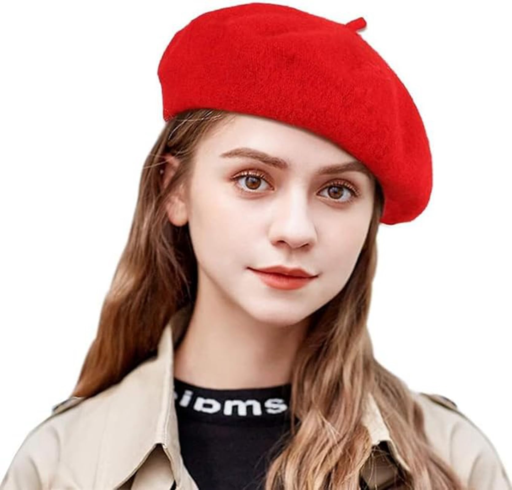 HengwoYS Women's Beret Hats β Chic French Berets for Women, Premium Wool Beret β A Classic Wardrobe Addition for Stylish Women Red