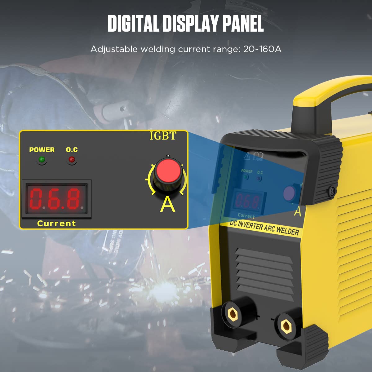 QPKING Inverter Welder M508 ARC-200 DC, 20-160Amp IGBT Welding Machine Kit, AC 110V/220V Dual Voltages Portable Electric Welder