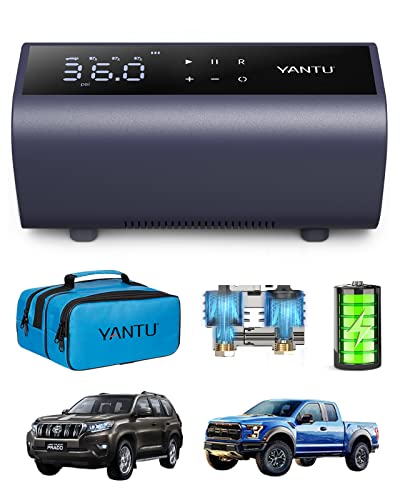 YANTU Cordless Tire Inflator Portable Air Compressor,12V Tire Pump Battery Powered, Dual Cylinder 2X Inflation, Air Pump for Inflatables with 8.3Inch Digital Large Screen for Off-Road/SUV/Pickup