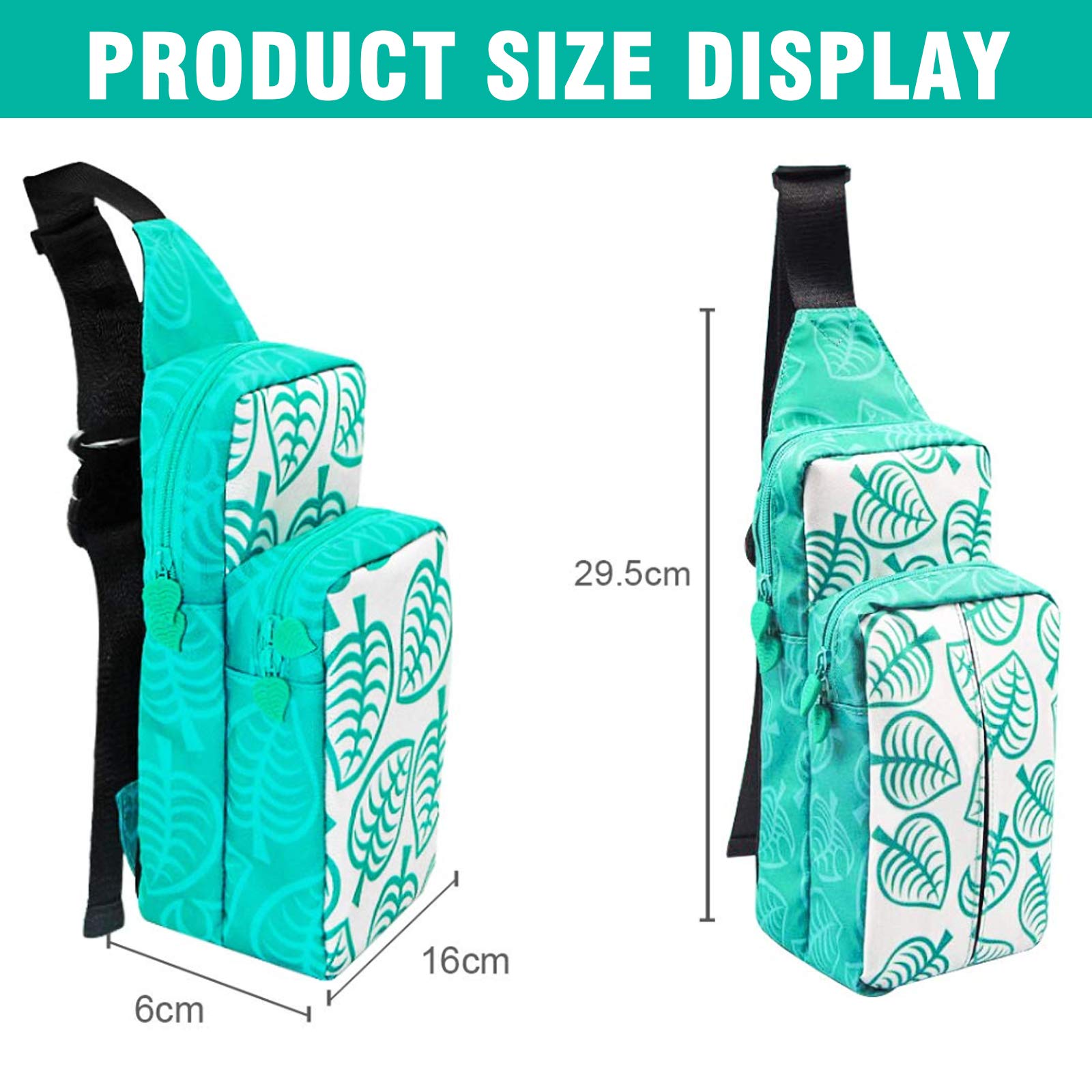 LYCEBELL Travel Bag for Nintendo Switch, Portable Shoulder Bag Backpack for Nintendo Switch Accessories Console Dock Charger iPad Joy&Con Grip (Green)