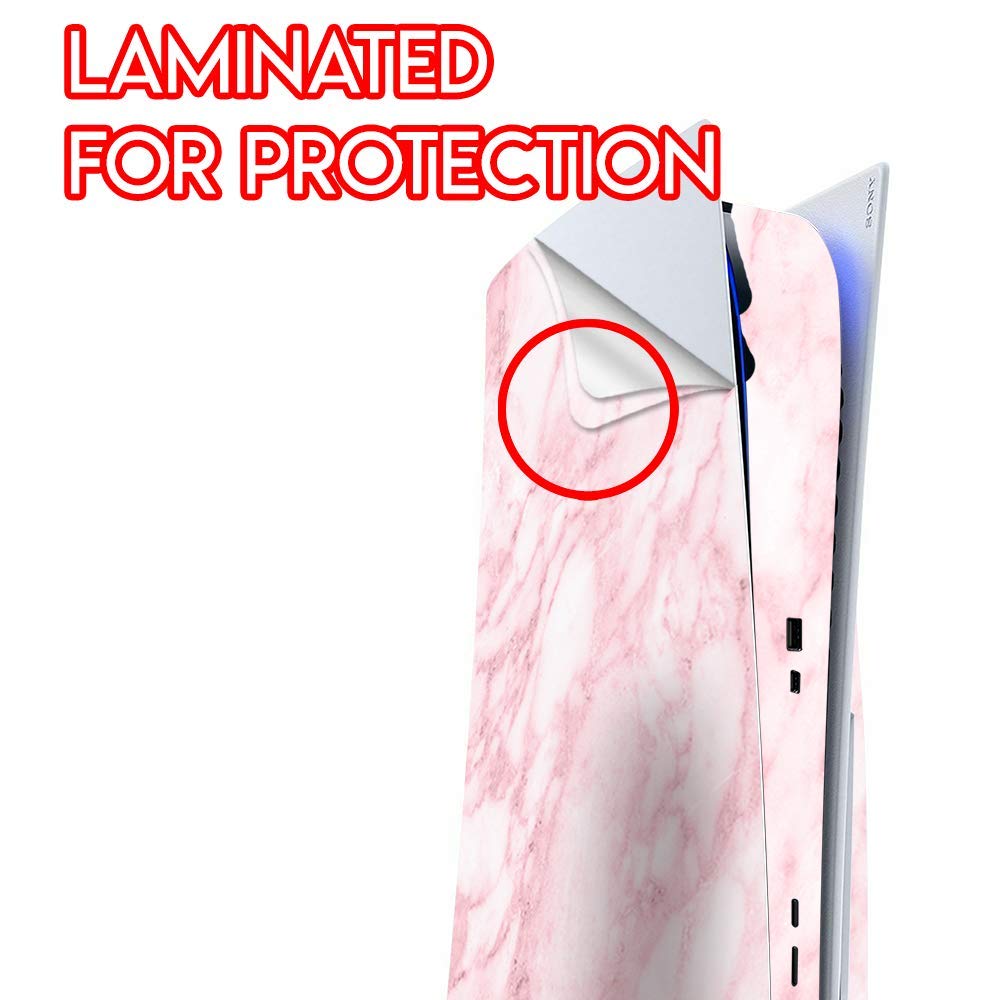 ITS A Skin Skins Compatible with Sony Playstation 5 Console Disc Edition - Protective Decal Overlay Stickers wrap Cover - Rose Pink Marble Pattern