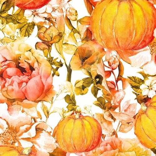 InterestPrint Pumpkins And Flower Gift Wrapping Paper Roll Christmas Retro Gift Wrapping Paper Holiday Party Gift 2 Pieces