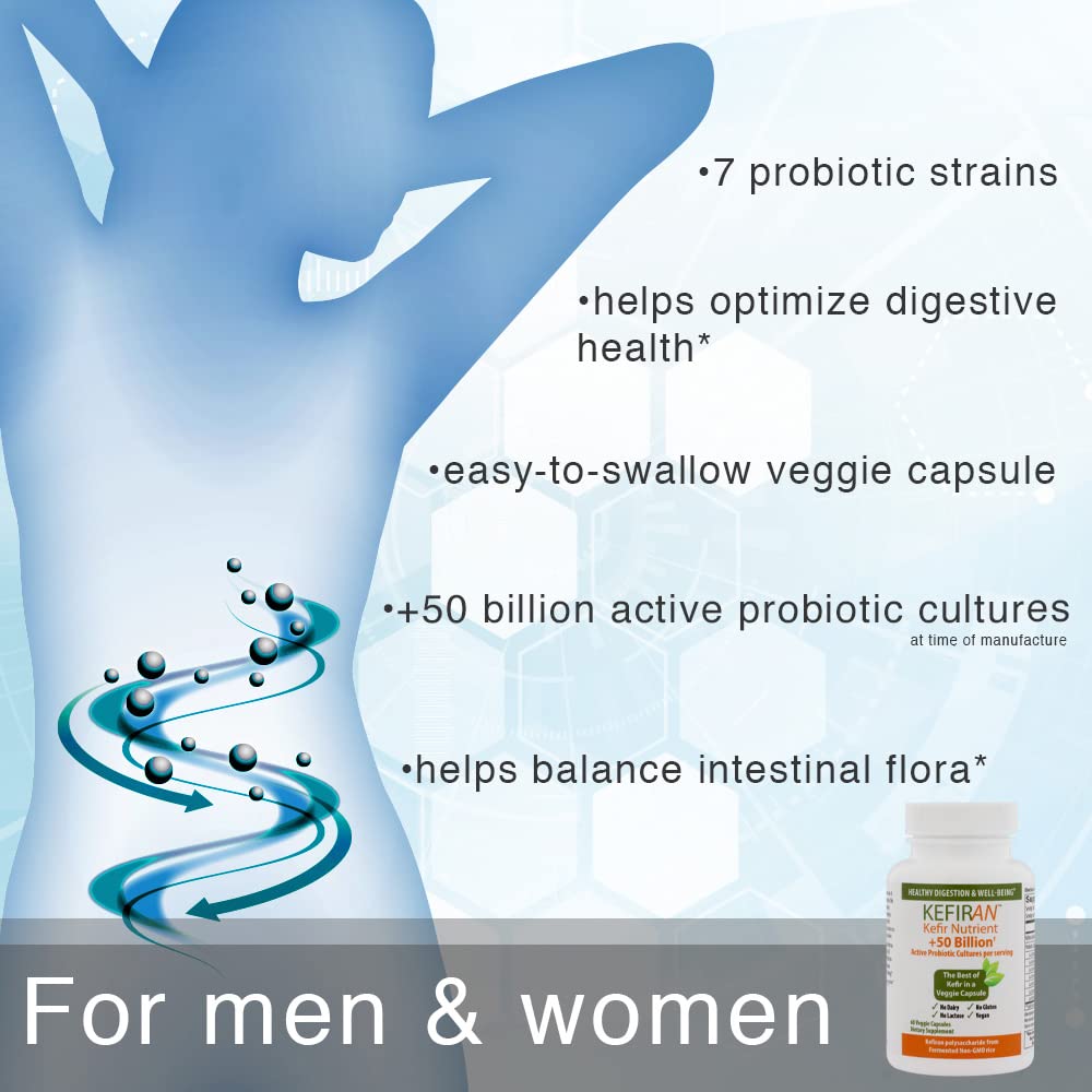 Lane Innovative - Variety Pack: Kefiran + Nature's Lining - Supports Digestive Health, Supports Digestive Balance, Protects Stomach Wall (Kefiran 60 Veggie Caps & Nature's Lining 60 Chewable Tabs)