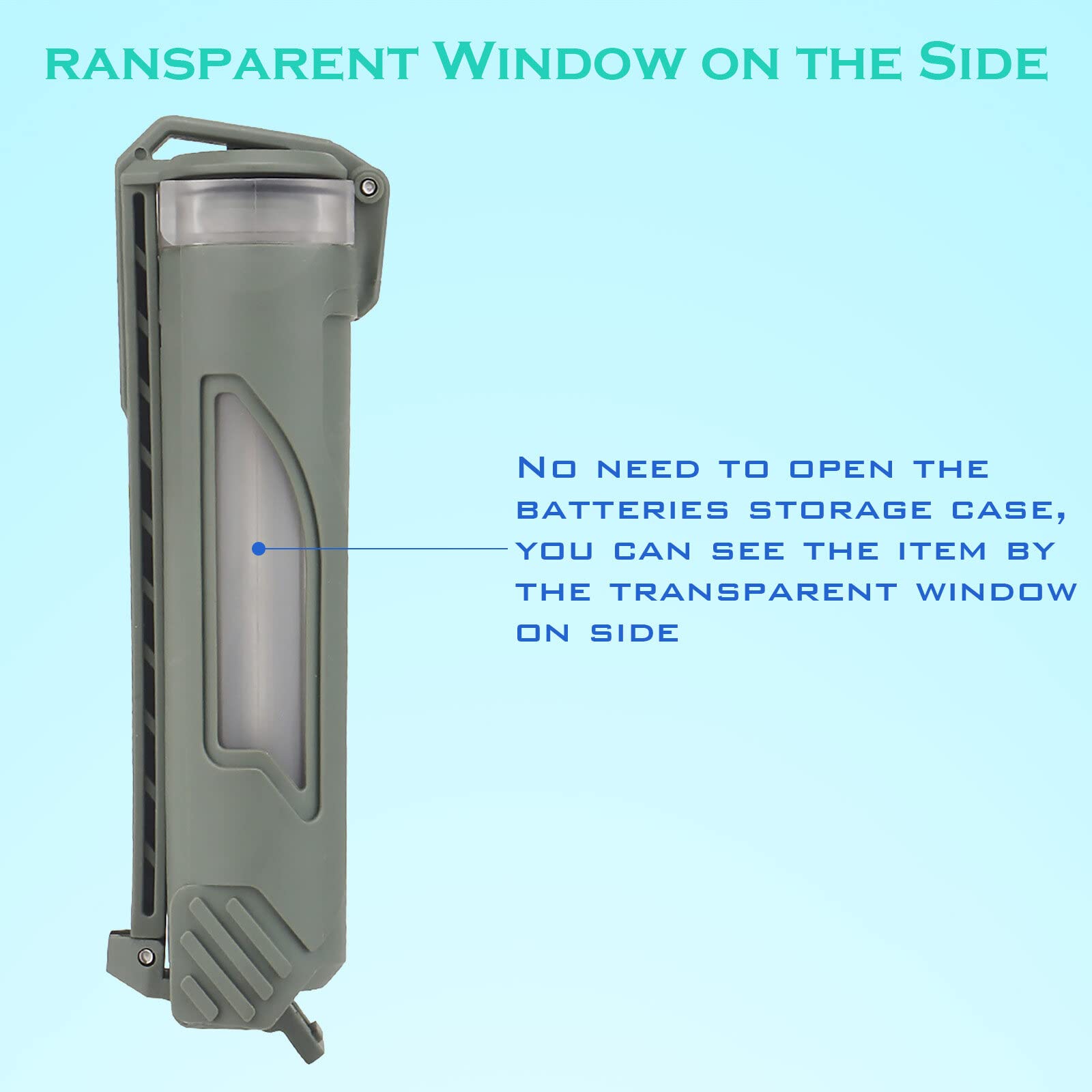 Petyoung Battery Storage Box 2-Hole Waterproof Battery Case for 18650/AA/AAA/CR123 Batteries Easy to Install (Green,)