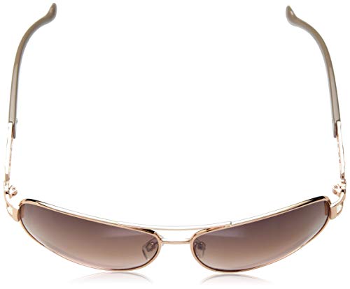 Jessica Simpson J5713 Lavish Women's Rectangular Metal Sunglasses with 100% UV Protection. Glam Gifts for Her, 64 mm, Rose Gold & Nude
