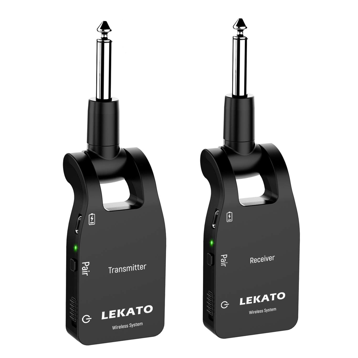 LEKATO Wireless Guitar System 2.4GHz Wireless Guitar Transmitter Receiver with 6 Channels Rechargeable Wireless Audio Digital Guitar System 100 feet Transmission Range for Electric Guitar Bass